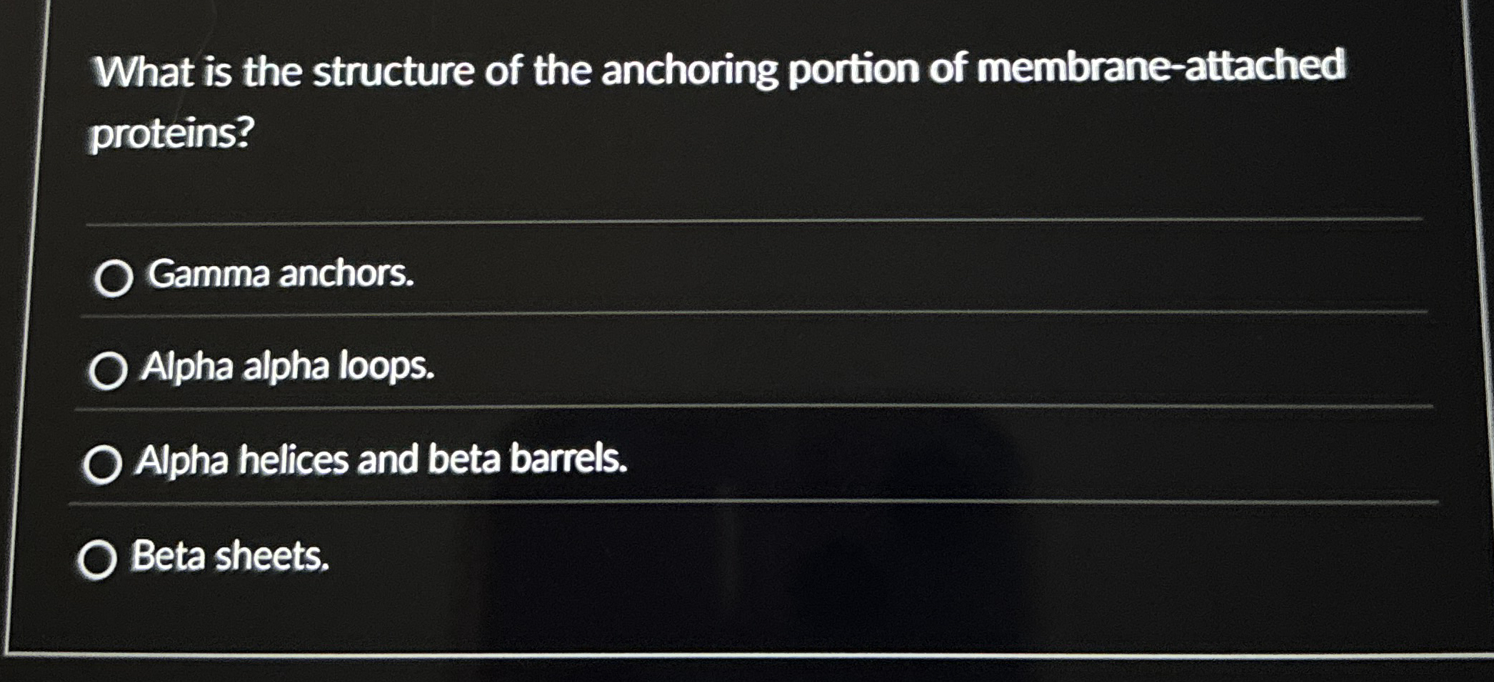 Solved What is the structure of the anchoring portion of | Chegg.com