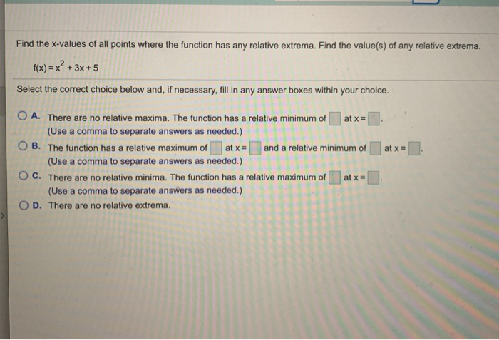Solved Find the x-values of all points where the function | Chegg.com