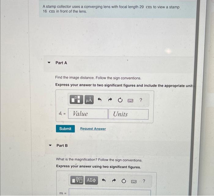 Solved A stamp collector uses a converging lens with focal | Chegg.com