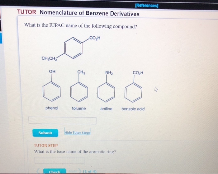 Solved [References] TUTOR Nomenclature of Benzene | Chegg.com