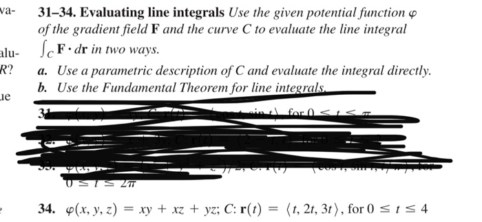 Solved va- 31-34. Evaluating line integrals Use the given | Chegg.com