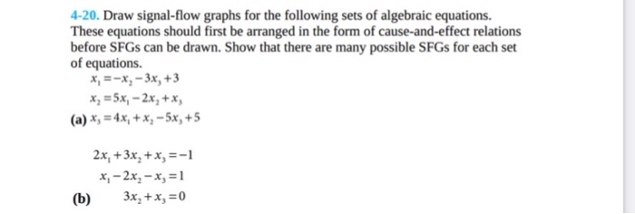 Solved 4-20. Draw signal-flow graphs for the following sets | Chegg.com