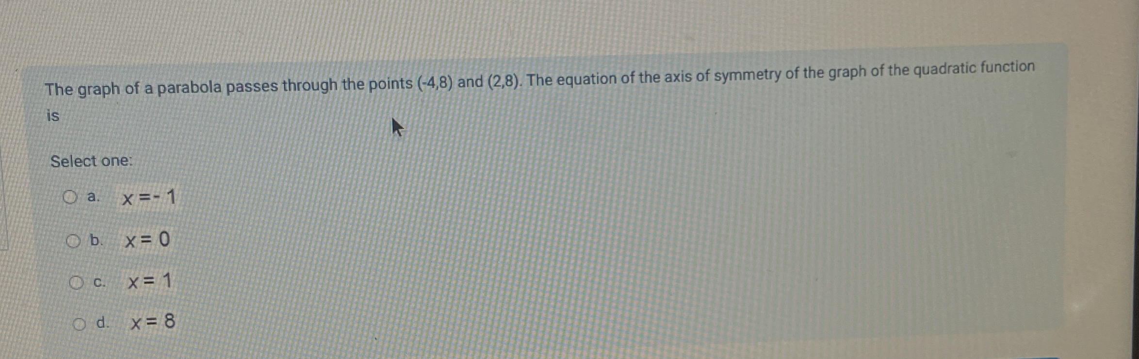 Solved The graph of a parabola passes through the points | Chegg.com