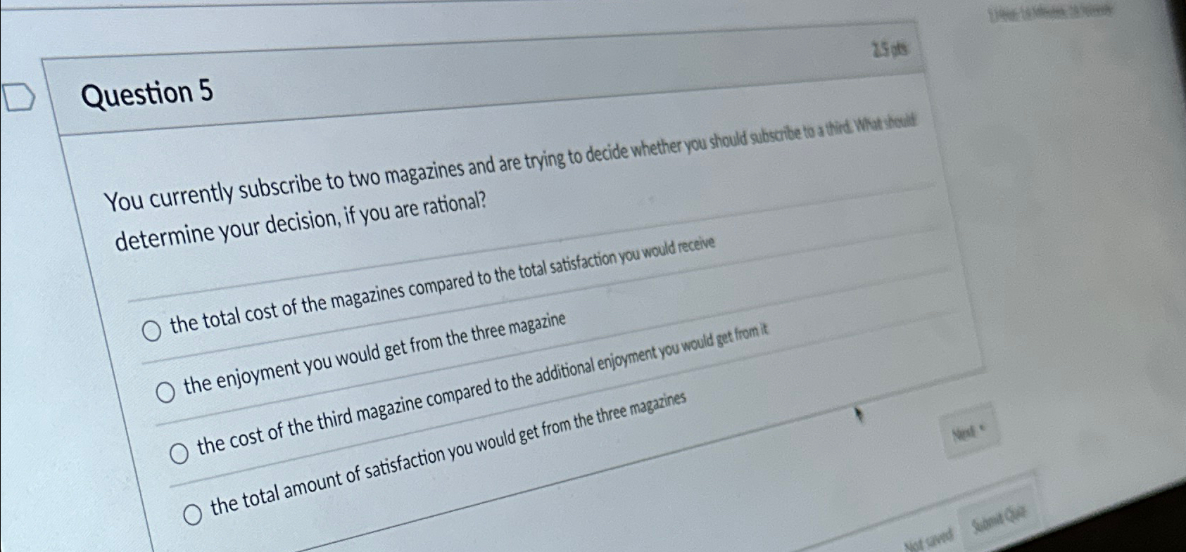 Solved Question 5You currently subscribe to two magazines | Chegg.com