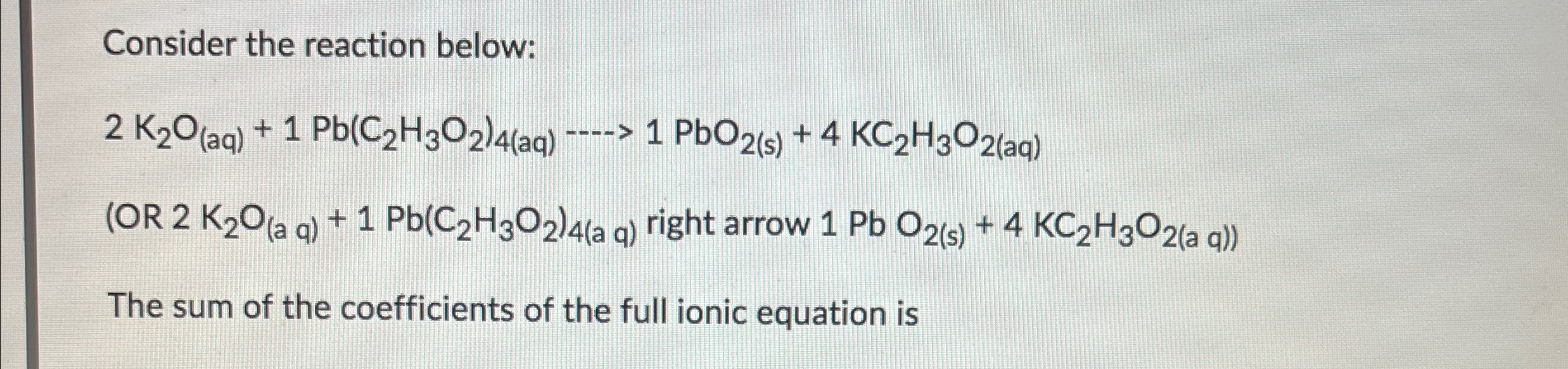 Solved Consider the reaction | Chegg.com