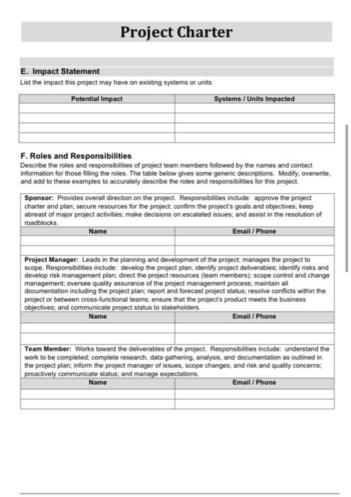 Solved B. Project Objective: Explain the specific objectives | Chegg.com