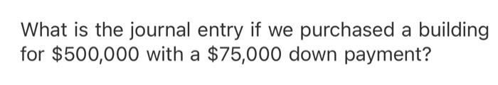 Solved What is the journal entry if we purchased a building | Chegg.com
