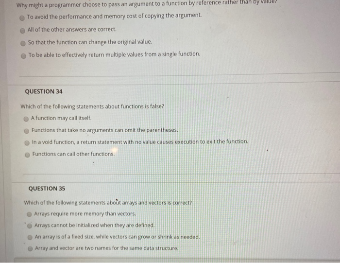 Solved Why might a programmer choose to pass an argument to | Chegg.com