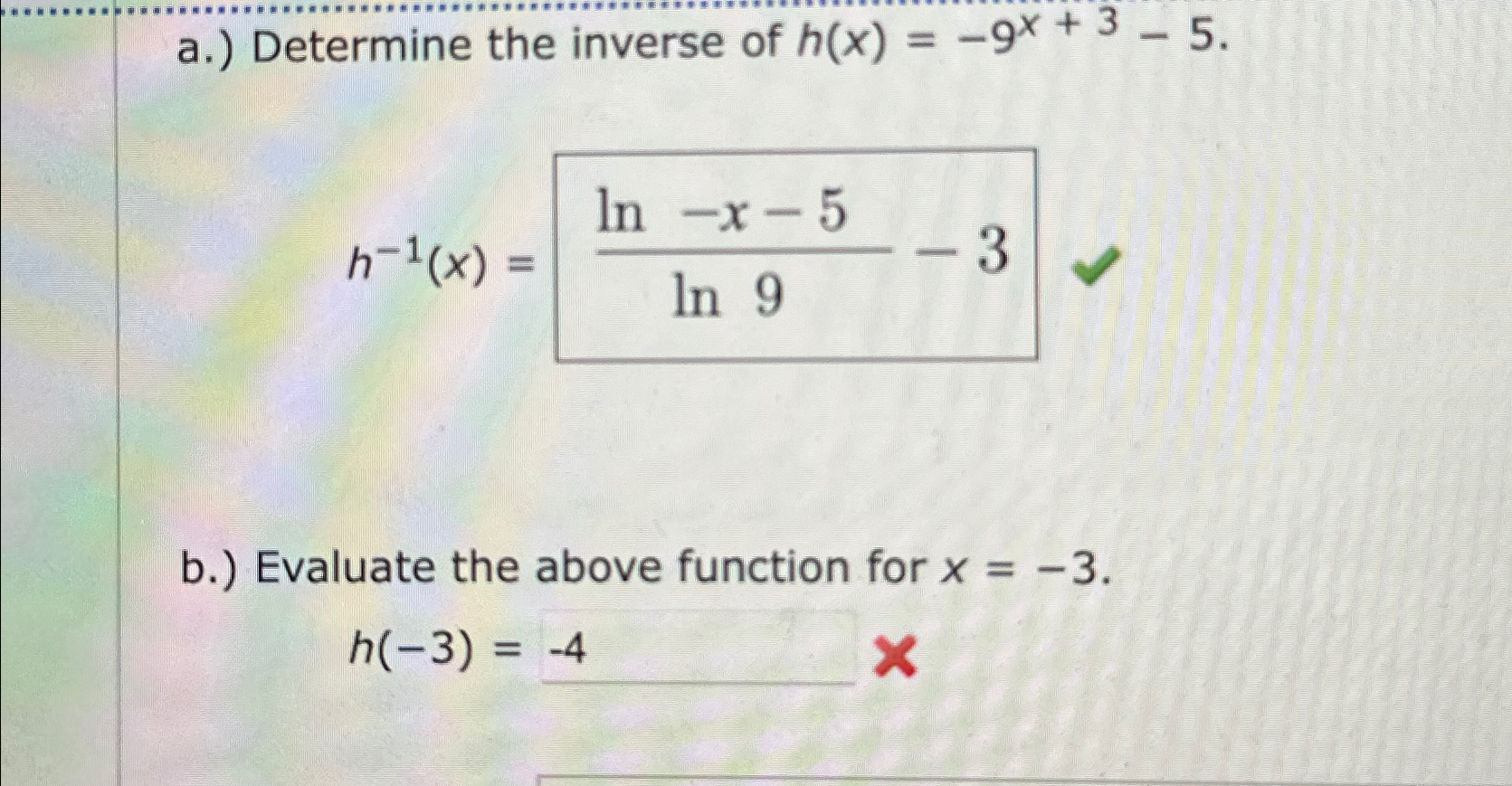 Solved a.) ﻿Determine the inverse of | Chegg.com
