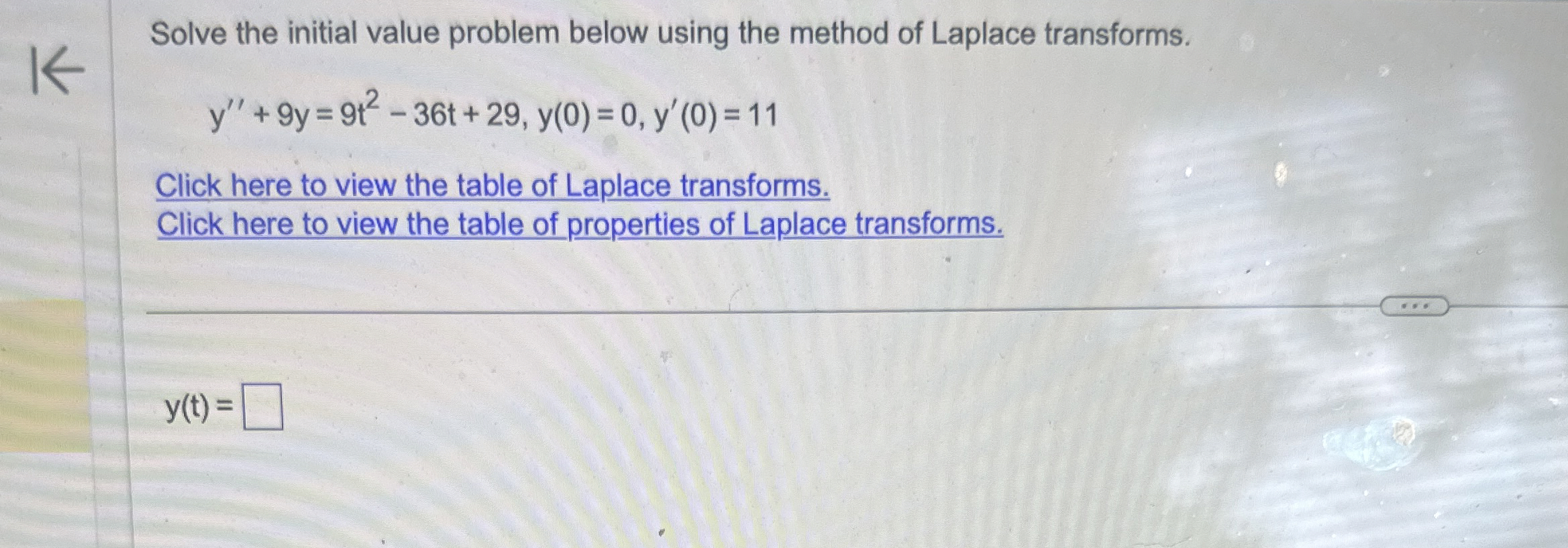Solved Solve the initial value problem below using the | Chegg.com