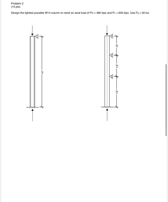 Solved Problem 2 (15 pts) Design the lightest possible W14 | Chegg.com