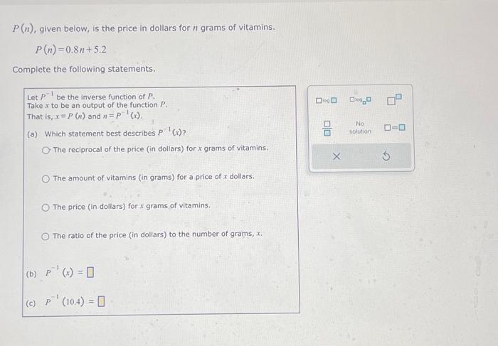 Solved P(n), given below, is the price in dollars for n | Chegg.com