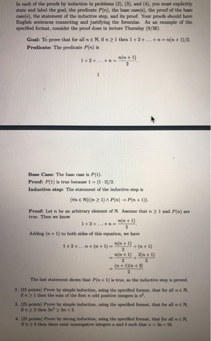 Solved In each of the proofs by induction in problems (2), | Chegg.com
