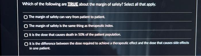 Solved Which of the following are IRUF about the margin of | Chegg.com