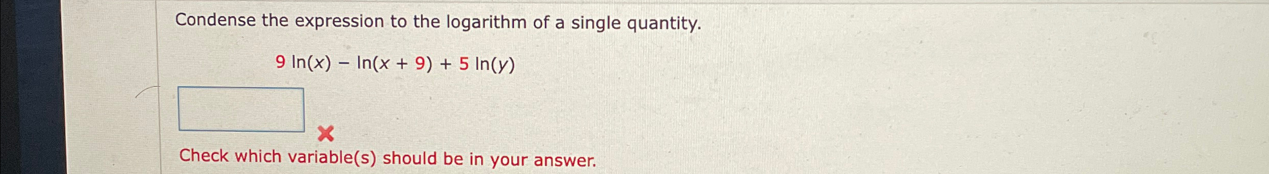 Solved Condense The Expression To The Logarithm Of A Single 6122