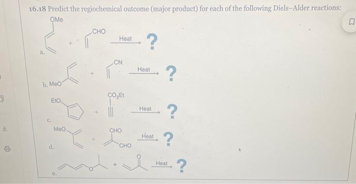 Solved 6.18 Predict the regiochemical outcome (major | Chegg.com