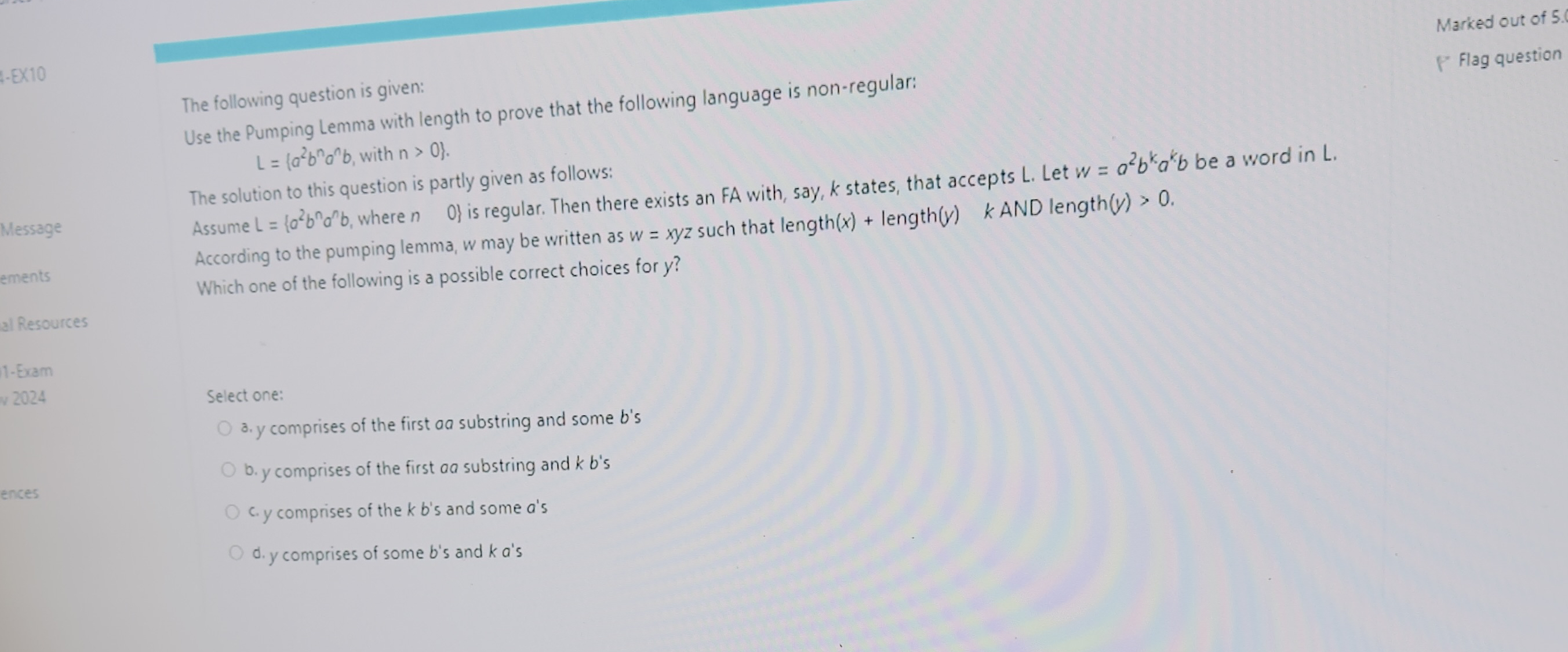 Solved The following question is given:Marked out of 5 .Use | Chegg.com