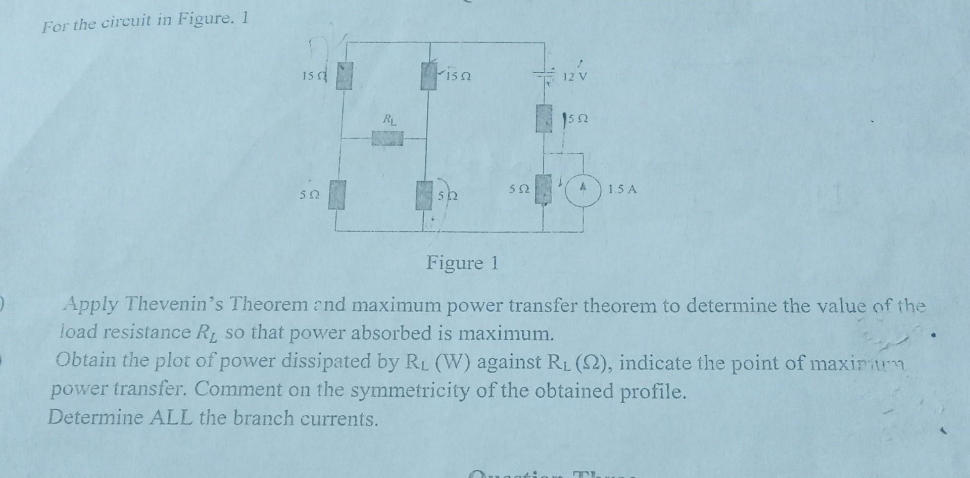Solved For the circuit in Figure. 1 Figure 1 Apply | Chegg.com