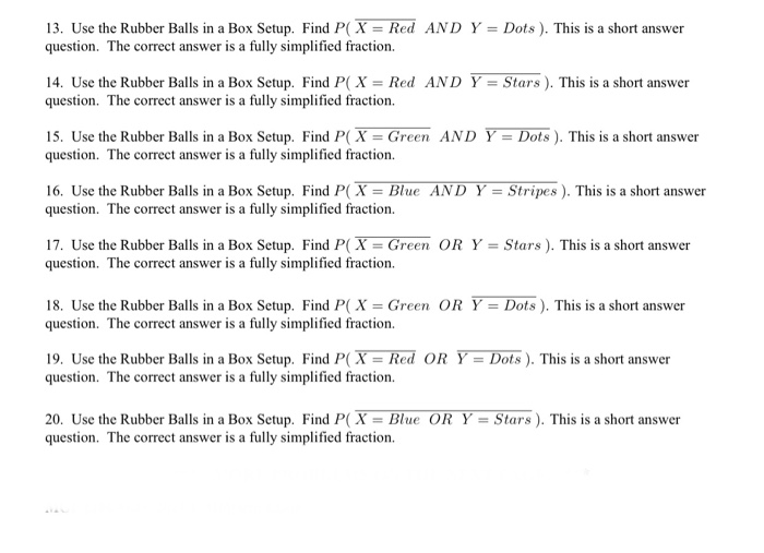 Solved Chart Based Probability Section Rubber Balls in a Box | Chegg.com