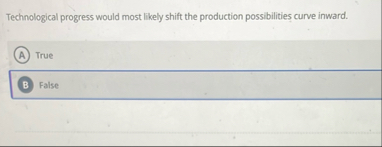 Solved Technological progress would most likely shift the | Chegg.com