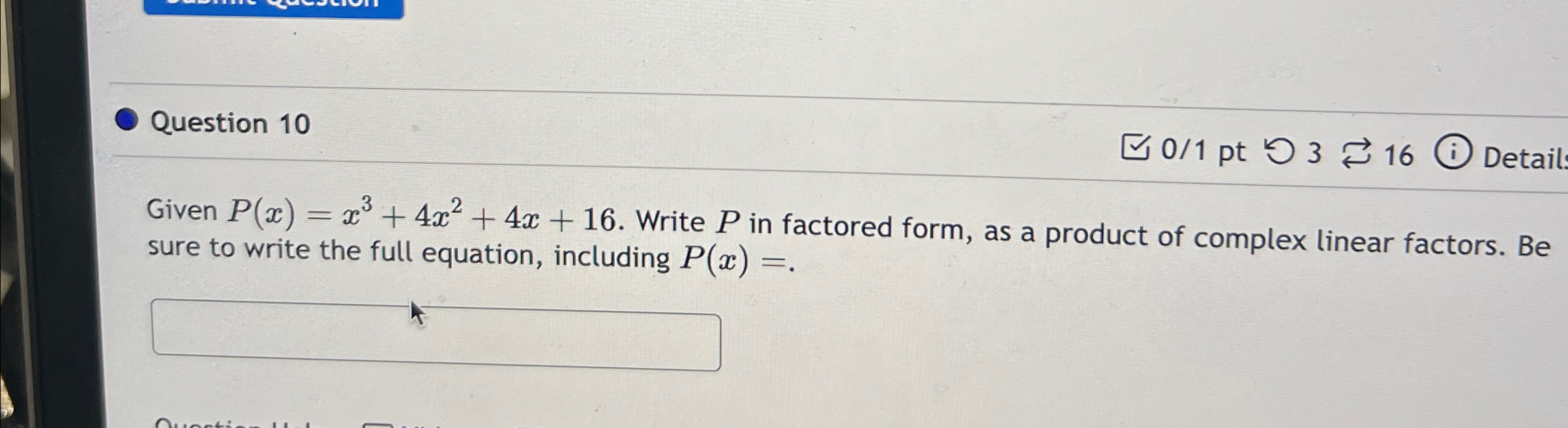 Solved Question 100/1 ﻿pt316(i)DetailGiven | Chegg.com
