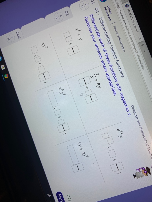 Solved + My Maths Homework - X | Chegg.com