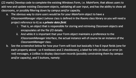 Solved In the Rooms class library project, create both a | Chegg.com