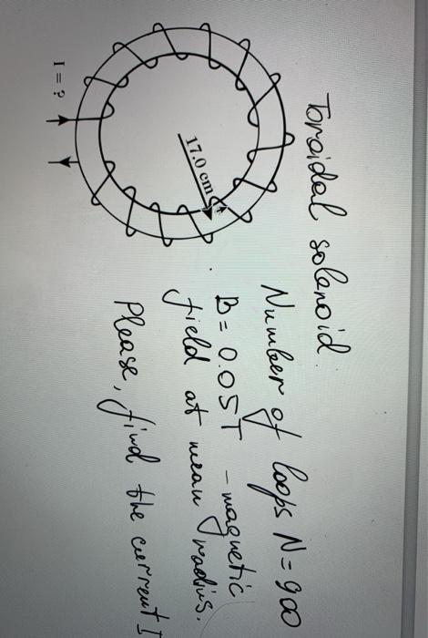 Solved Toroidal solenoid Number of loops N=900 B- oost | Chegg.com