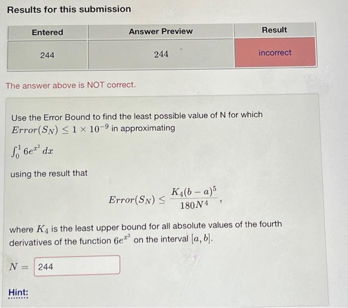 Solved Results for this submission The answer above is NOT | Chegg.com