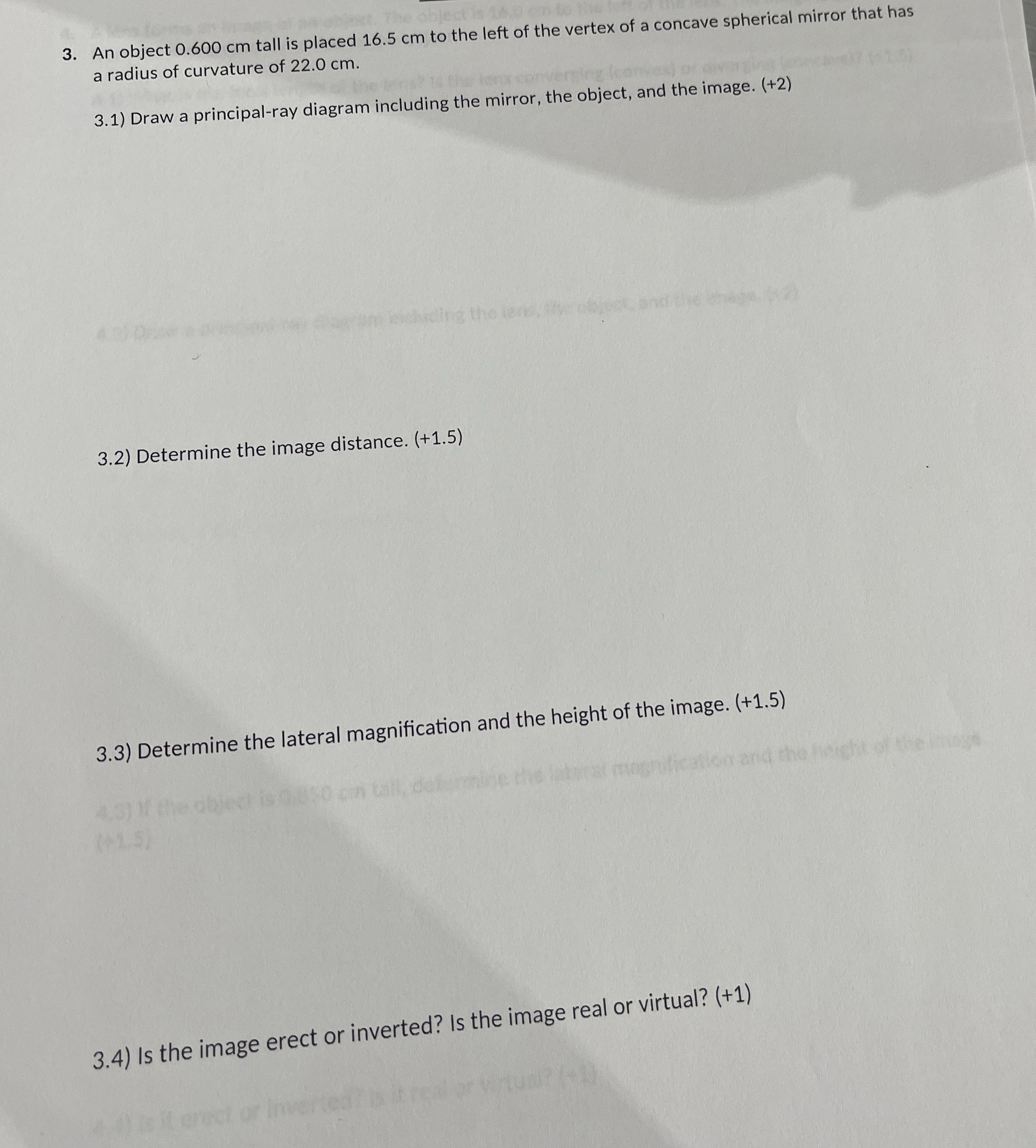 An object 0.600 ﻿cm tall is placed 16.5 ﻿cm to the | Chegg.com