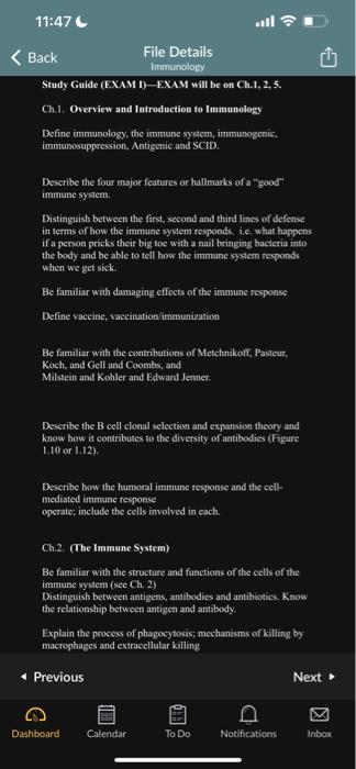 Study Guide (EXAM I)-EXAM will be on Ch.1, 2, 5 . | Chegg.com