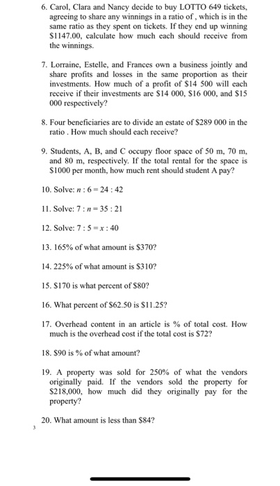 Solved 2. Set up a ratio to represent the following: | Chegg.com