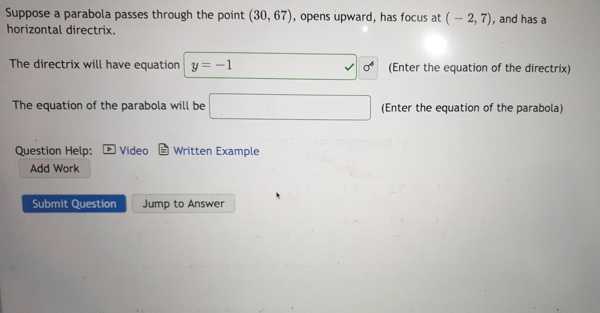 Solved Suppose a parabola passes through the point (30, 67), | Chegg.com