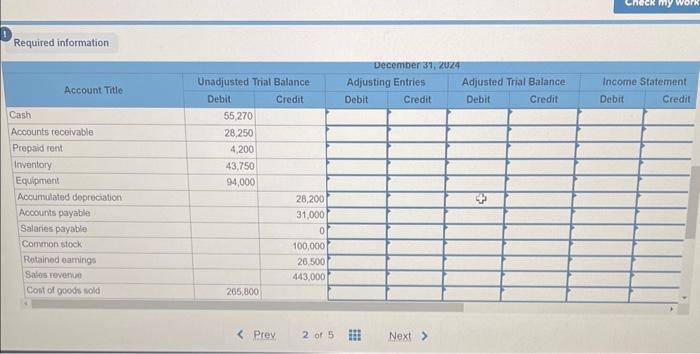 Solved Exercise 2-20 (Algo) Worksheet [Appendix 2A] [The | Chegg.com