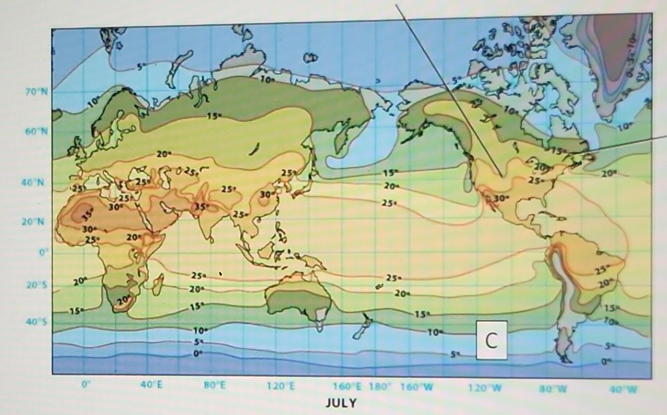 Solved 4. Explain why the maps of isotherms labelled B and C | Chegg.com