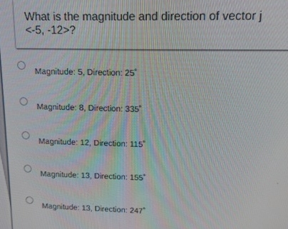 Solved What is the magnitude and direction of vector | Chegg.com