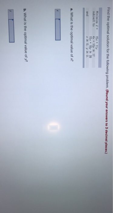 Solved Find the optimal solution for the following problem. | Chegg.com