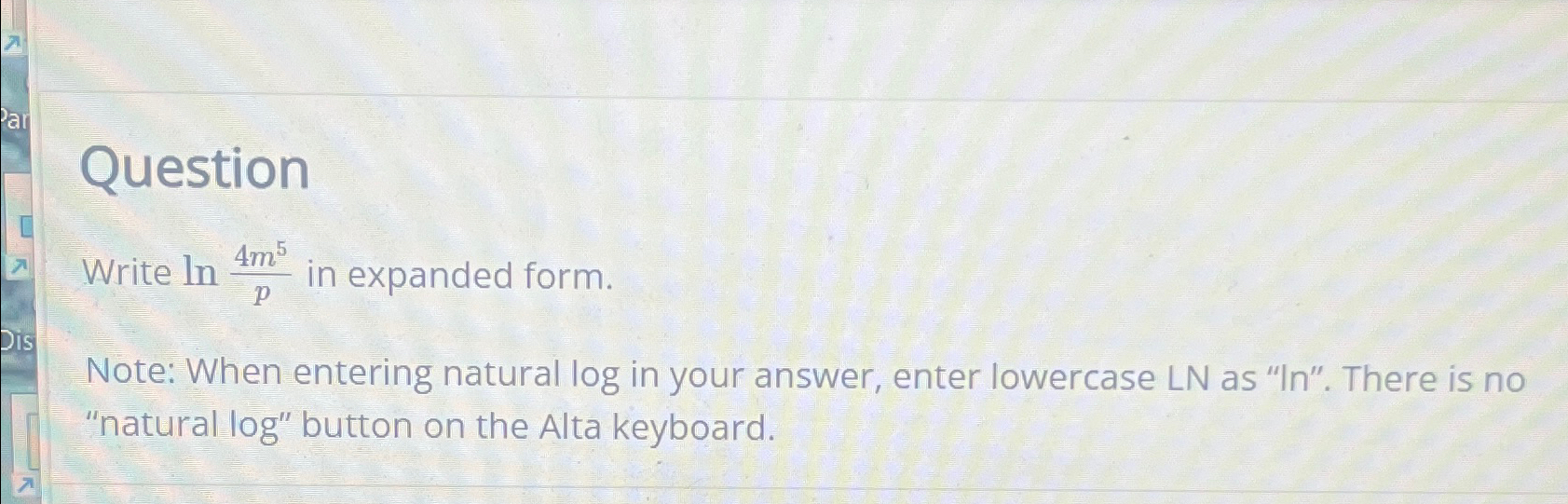 Solved QuestionWrite ln4m5p ﻿in expanded form.Note: When | Chegg.com