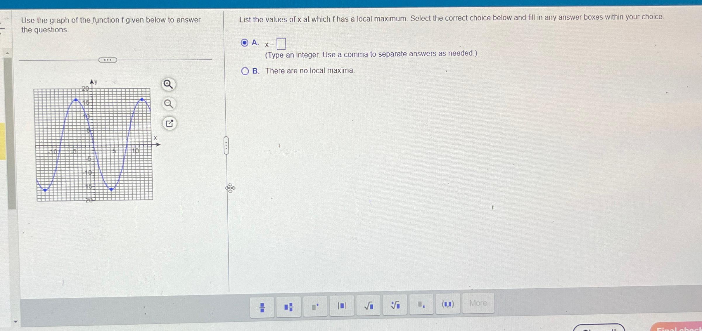 Solved Use the graph of the function f ﻿given below to | Chegg.com
