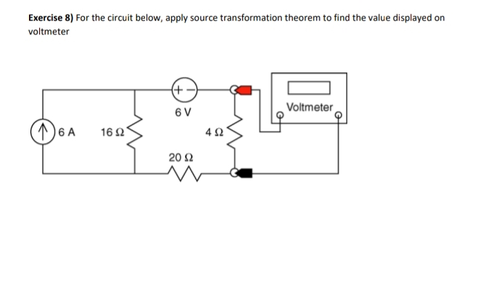 Solved Exercise 8) ﻿For the circuit below, apply source | Chegg.com