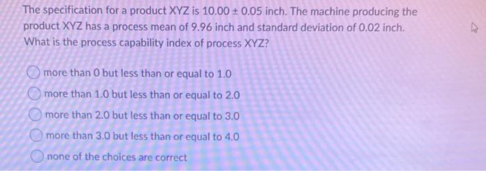 Solved (1 point) For a process, the average range for all | Chegg.com