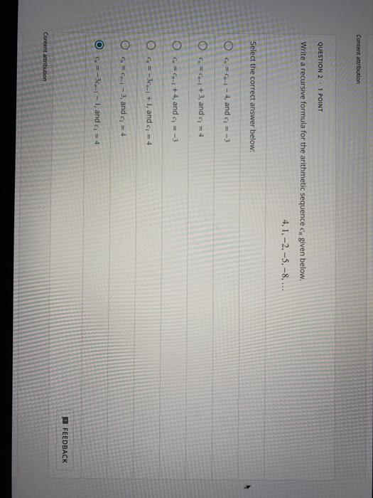 Solved Content attribution QUESTION 2.1 POINT Write a | Chegg.com