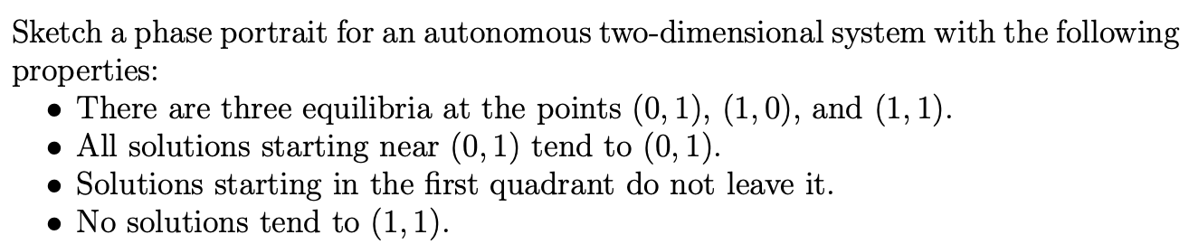 Solved Sketch a phase portrait for an autonomous | Chegg.com