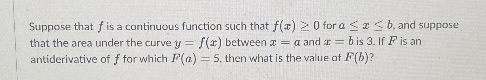 Solved Suppose that f ﻿is a continuous function such that | Chegg.com