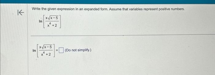 Solved Write the given expression in an expanded form. | Chegg.com