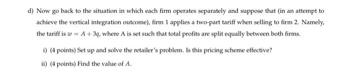 Exercise 4: Solving the Double Marginalization | Chegg.com