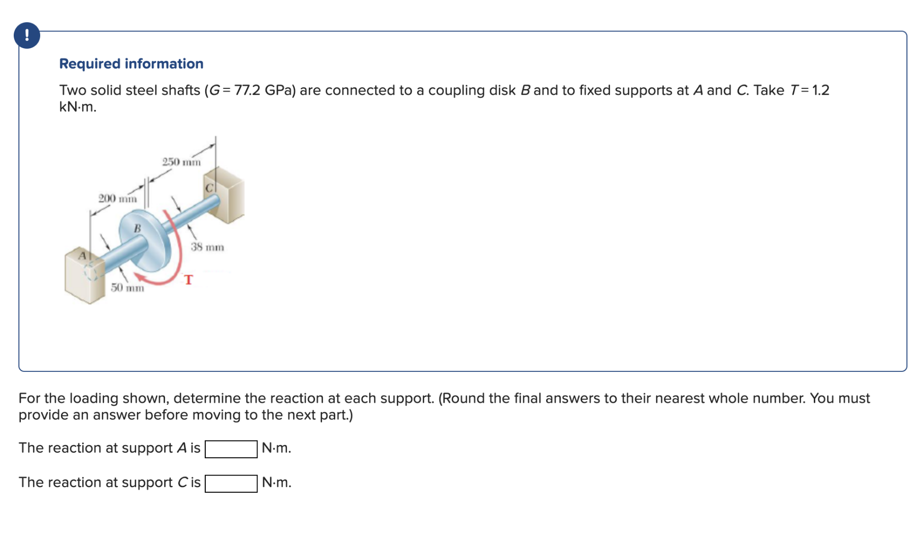 Solved Required information Two solid steel shafts | Chegg.com