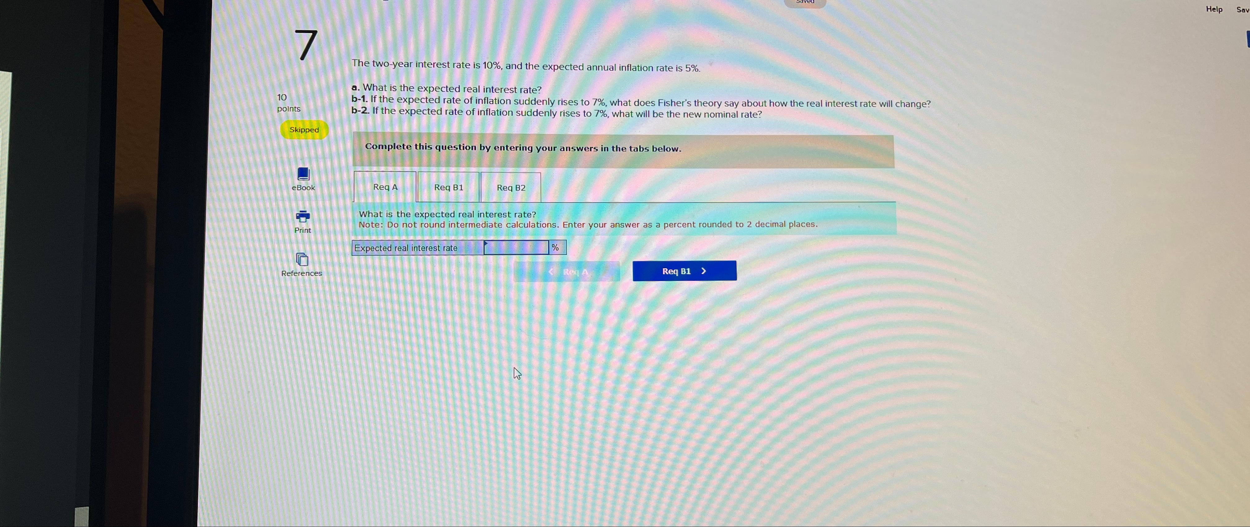 Solved The two-year interest rate is 10%, ﻿and the expected | Chegg.com