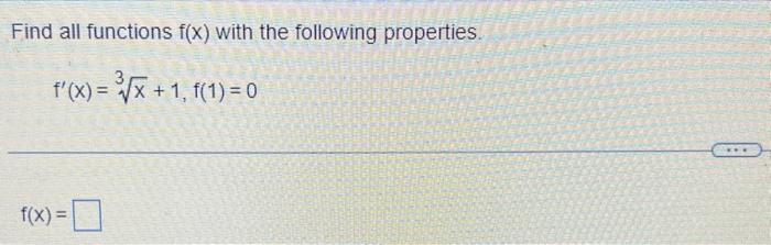 Solved Find all functions f(x) with the following | Chegg.com