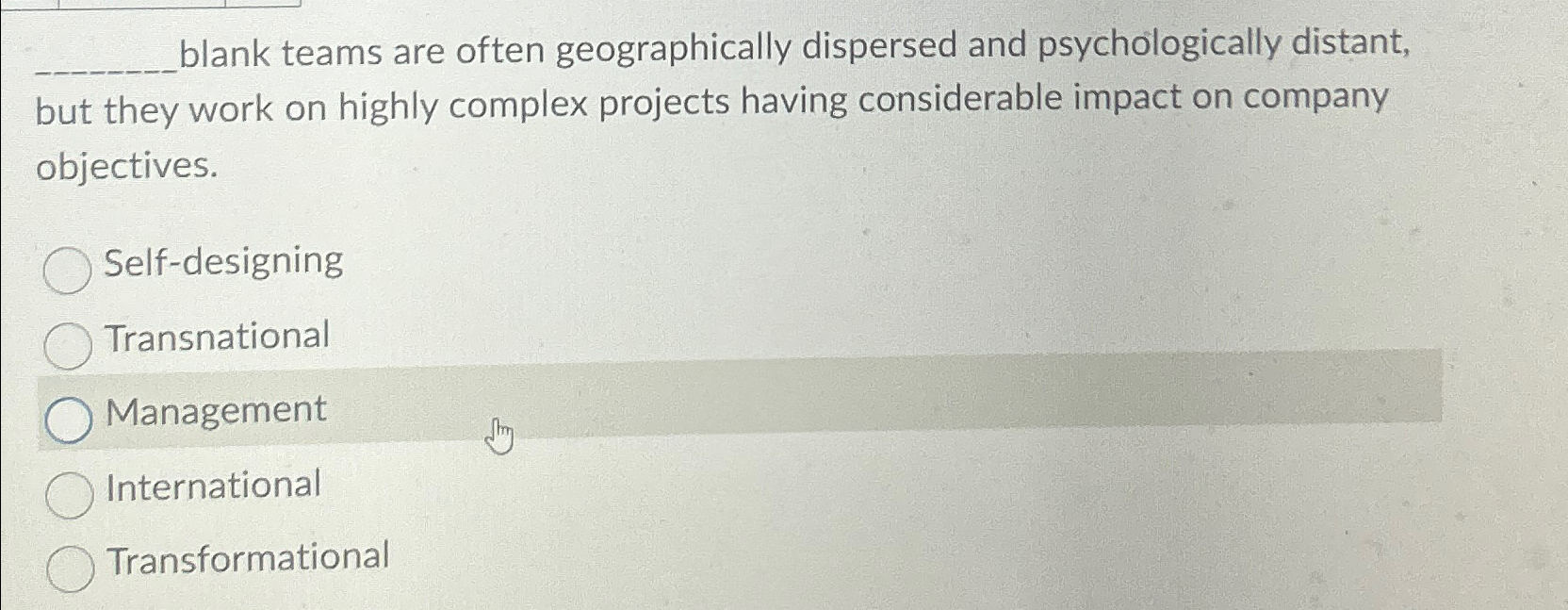 Solved blank teams are often geographically dispersed and | Chegg.com